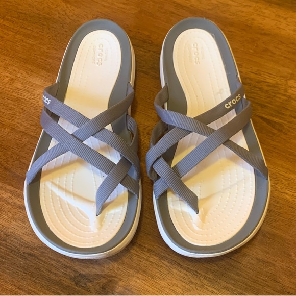 CROCS | Shoes | Crocs Swiftwater Webbing Strappy Flip Flops Womens Size ...